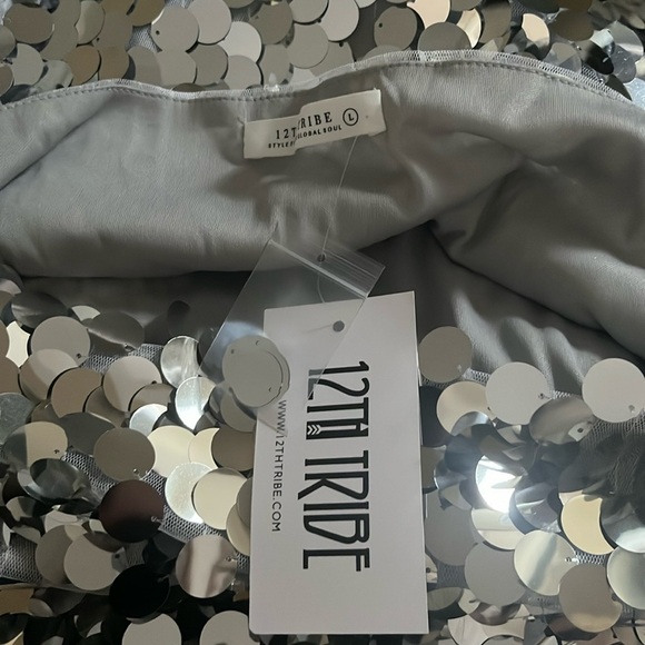 12th Tribe | Dresses | Pippa Silver Disco Sequin Mini Dress | Poshmark